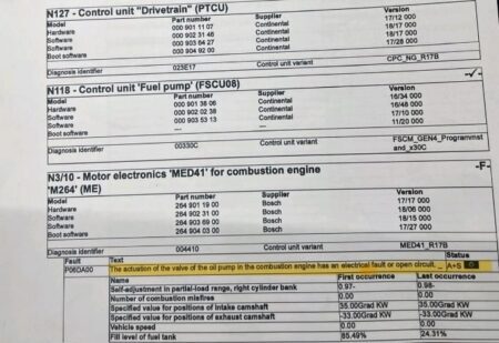 P06DA00 Mercedes: How to Fix y130 Oil Pump Valve